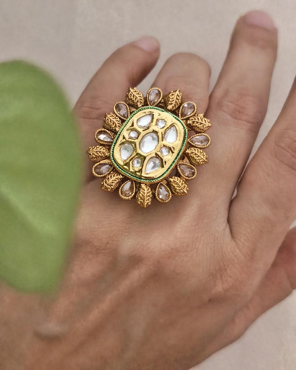 Bina Golden Ring - Naira Collections