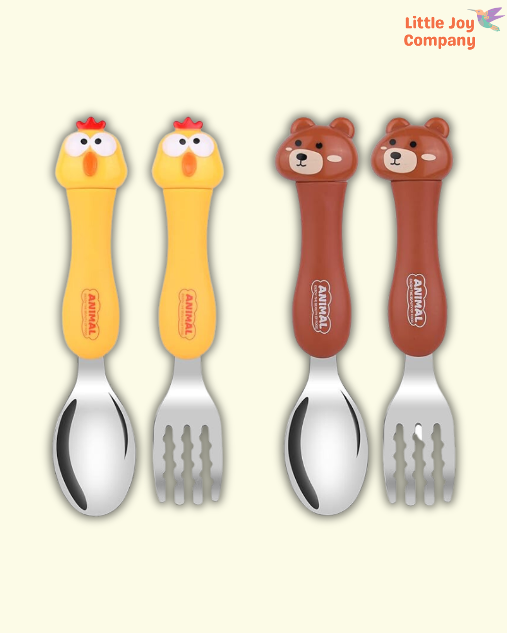 CUTE ANIMAL SPOON & FORK SET - Little Joy Company
