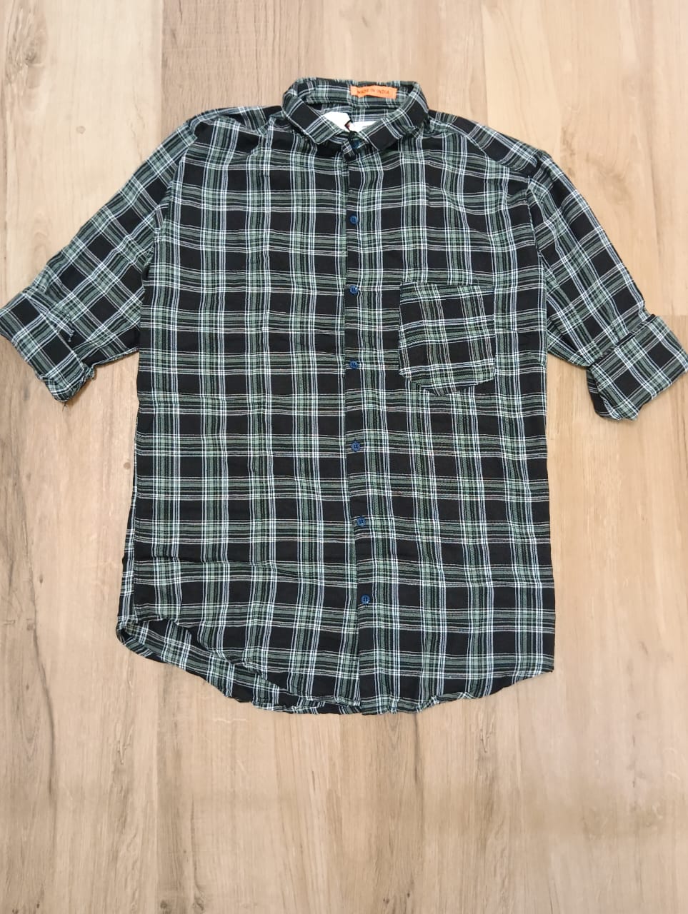 Gray Cotton Checked Shirt