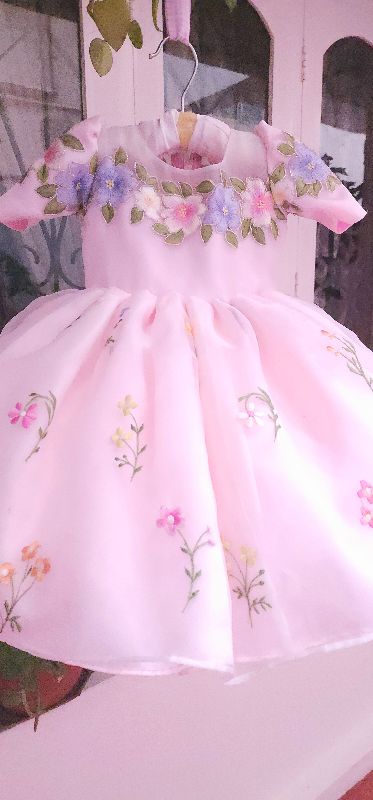pink Thread Work Floral Dress - The Third Label