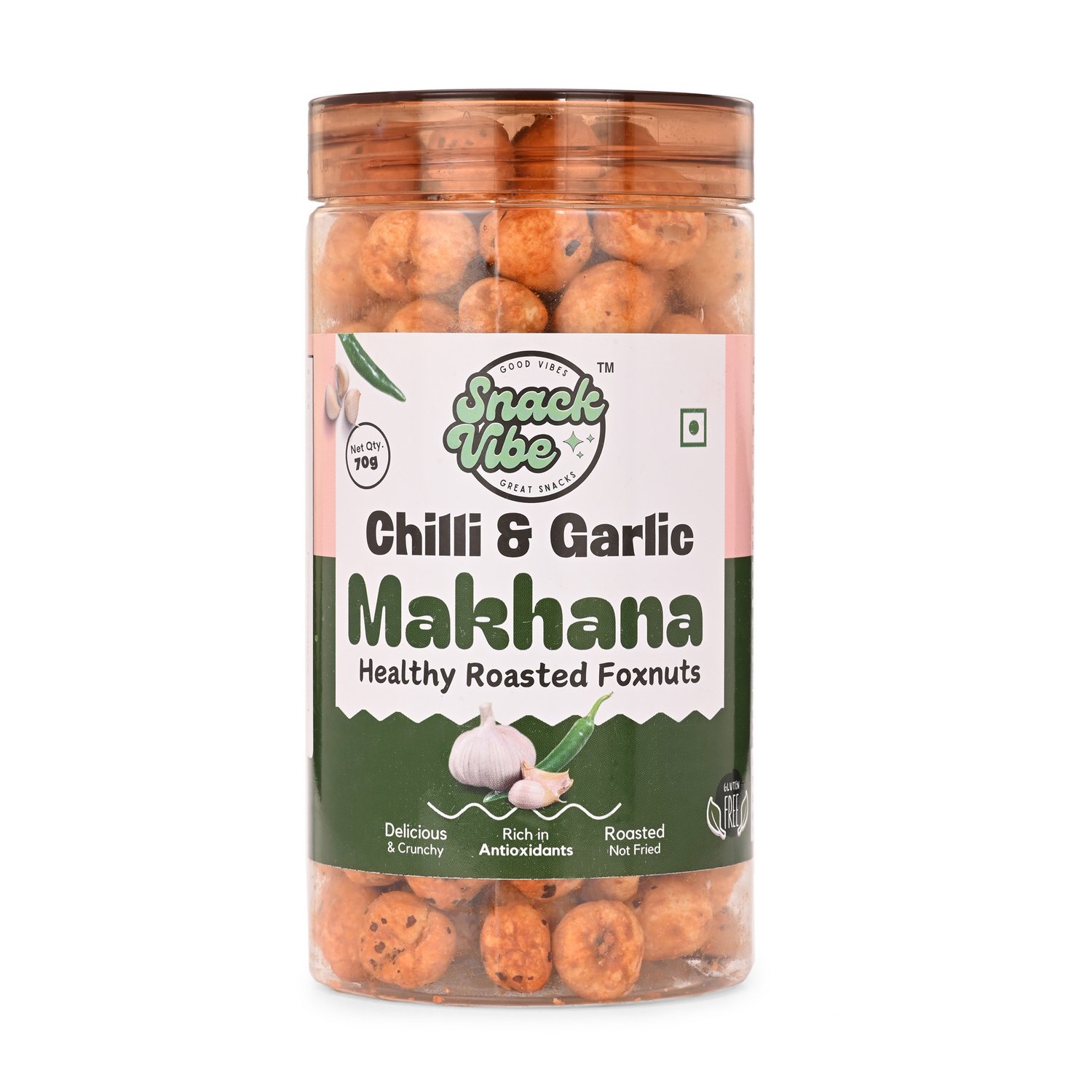 Roasted Makhana Chilli & Garlic - 70g - Harmonix