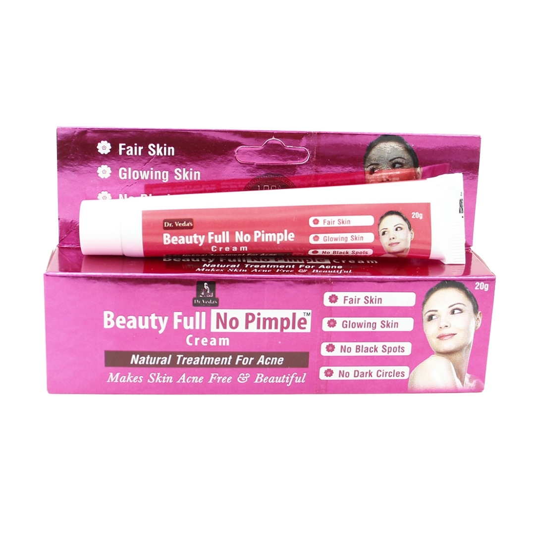 Dr. Veda's Beautifull No Pimple Cream Ayurvedic 20g - Pack Of 4 ...