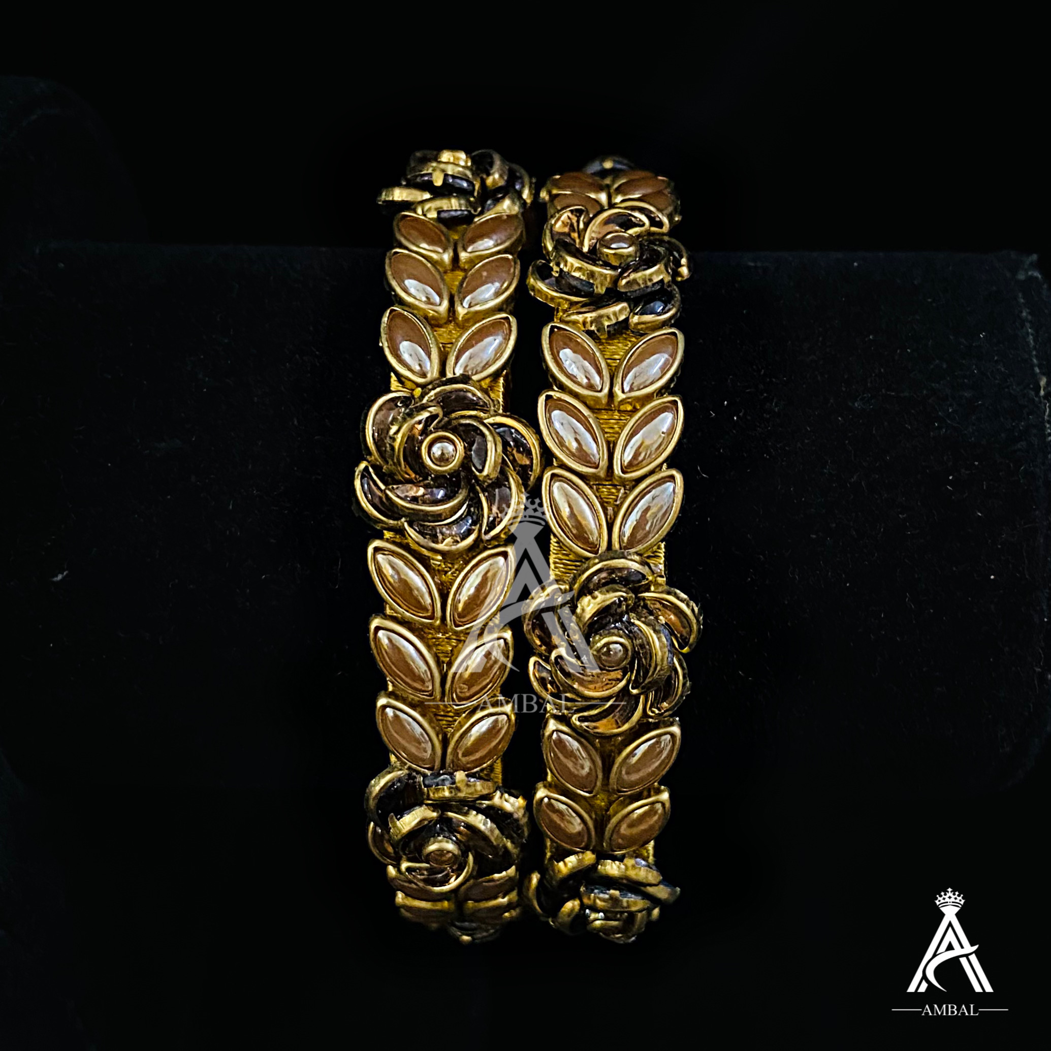 Rose Designed Silkthread Bangle - RS0050 (2Piece) - Ambal Handicrafts