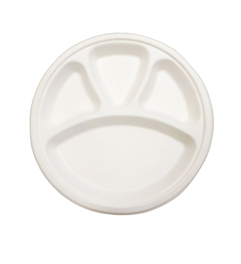 Biodegradable 4 Compartment 12" Round Plate - Order-iin