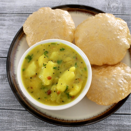Puri & Aloo Curry - Jyoti's Vegetarian