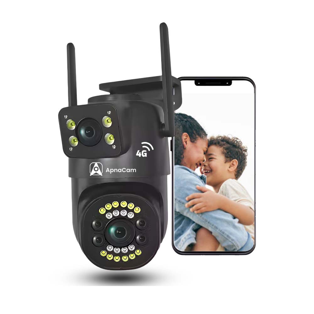 ApnaCam 5MP 2K Dual Lens 4G PTZ Outdoor Sim Based Camera