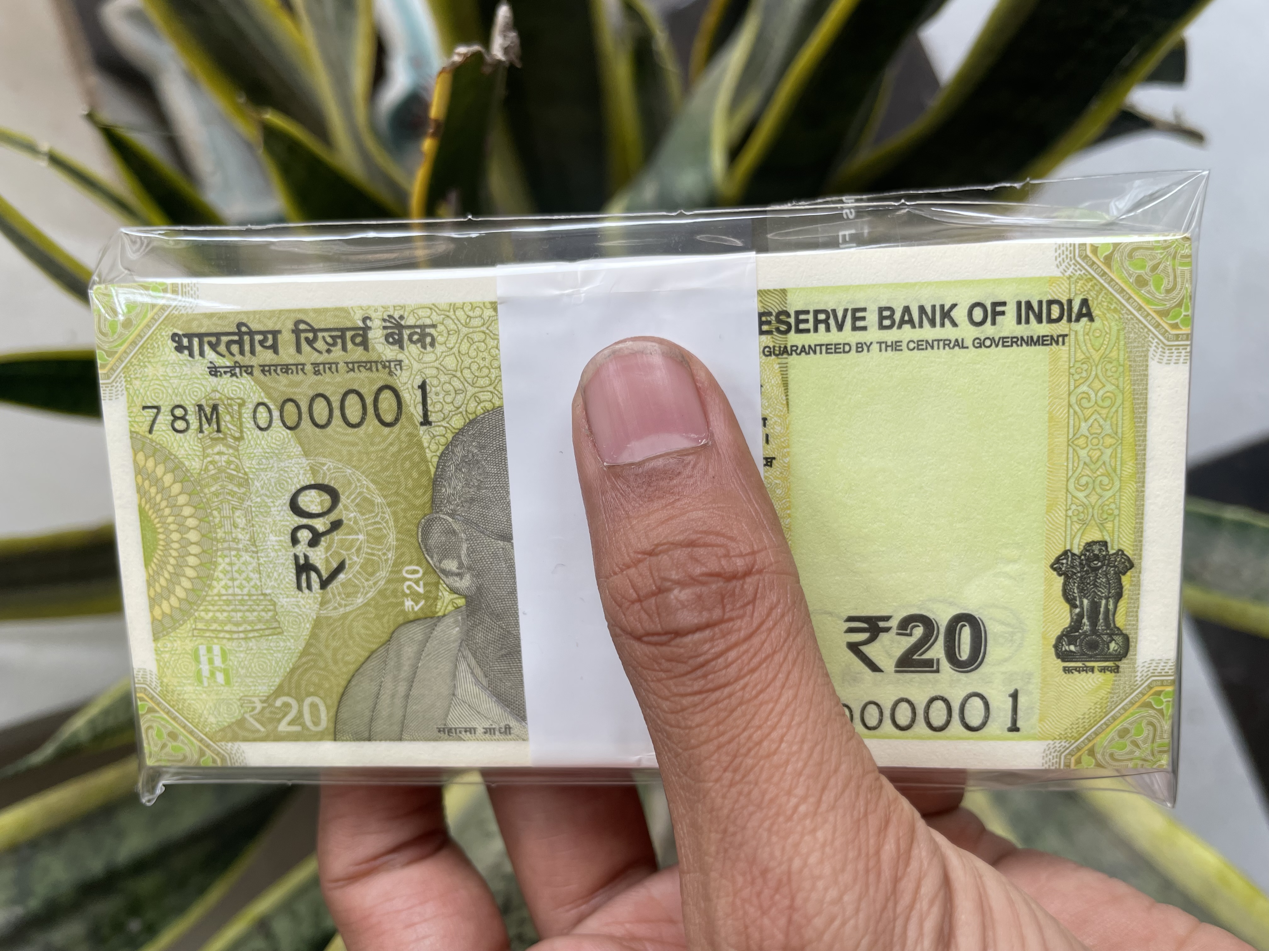20 Rupee Fancy Series Bundle (000001-000100) - 100 Notes - The Banknote ...
