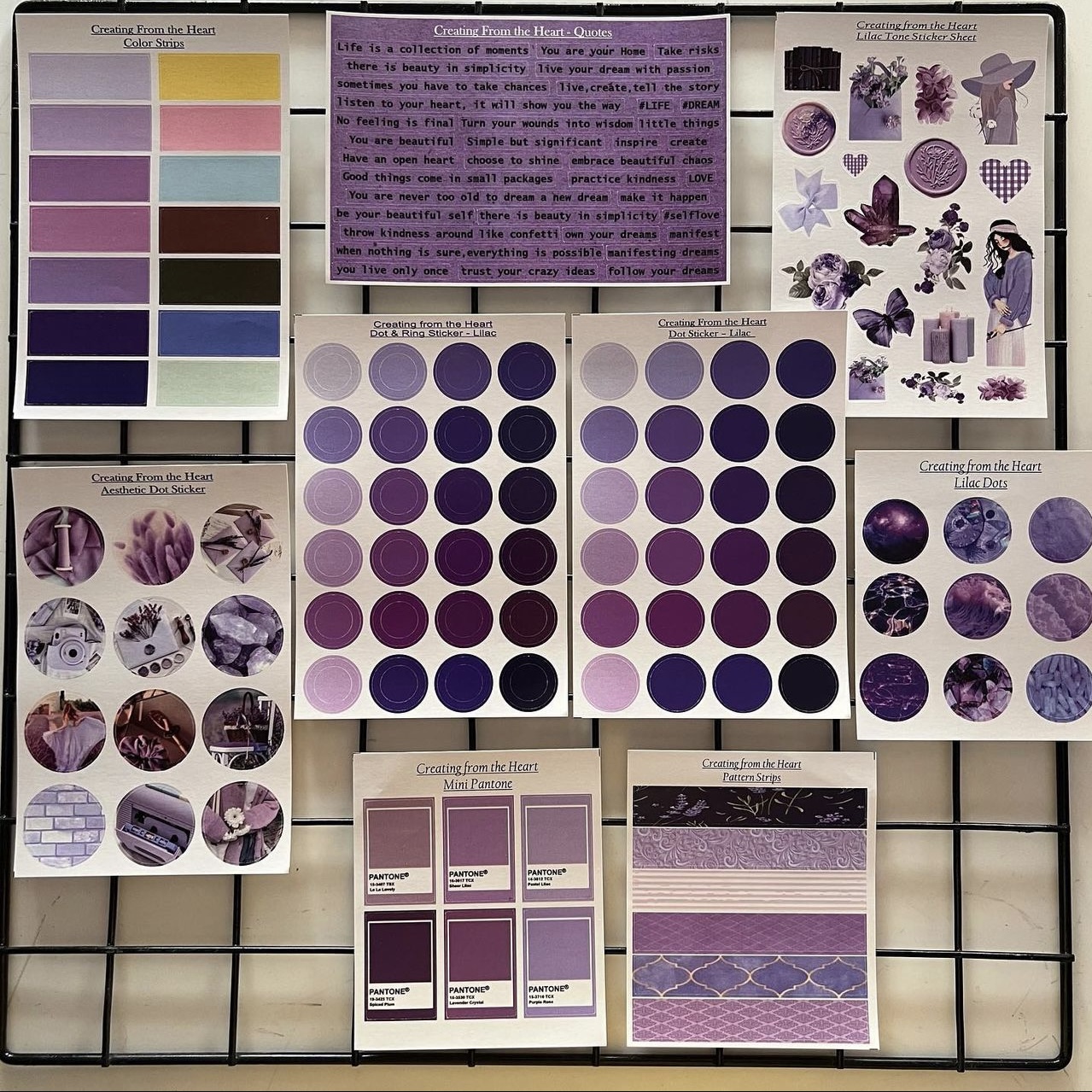 Color themed Sticker Pack - Sticker Sheets - Creating From The Heart