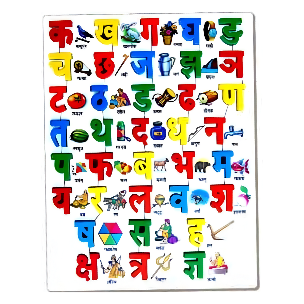 Hindi Alphabets Inset Puzzle With Knob - Chotan.in (A Product of ...
