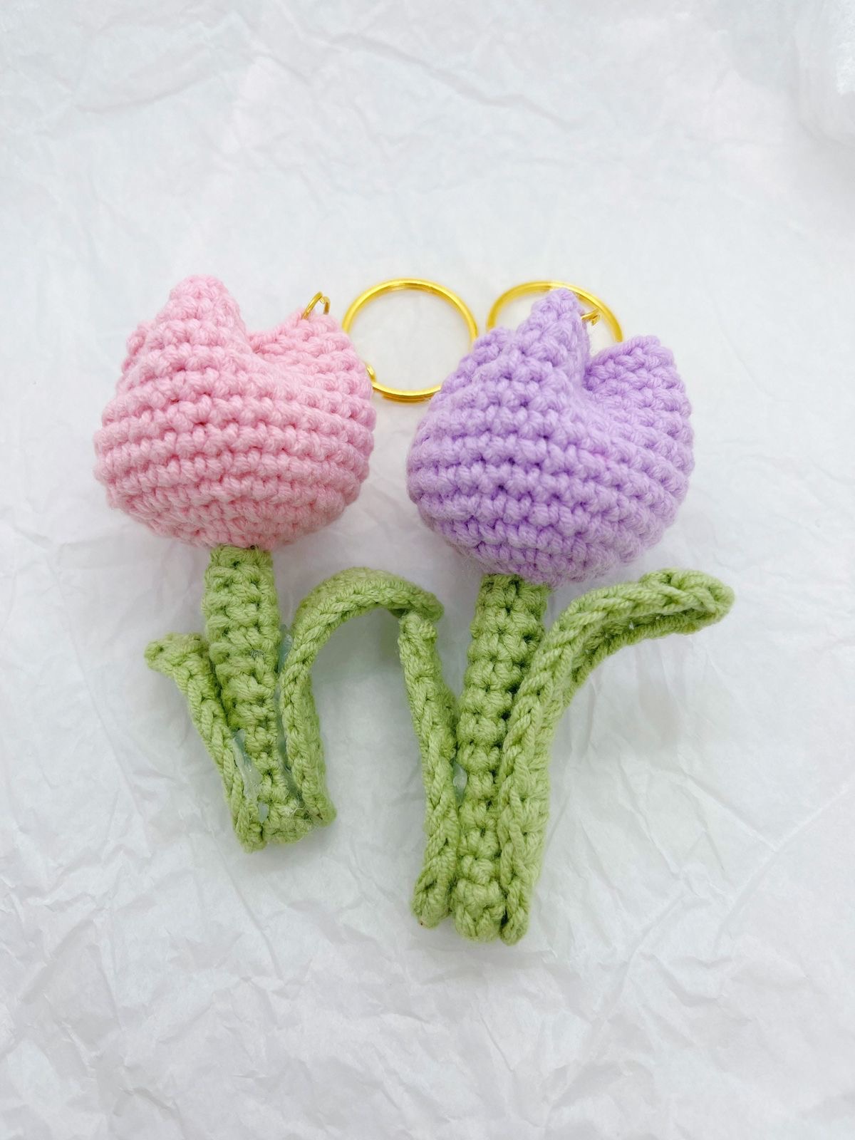 Crochet Tulip Keychain - CrochyKnots