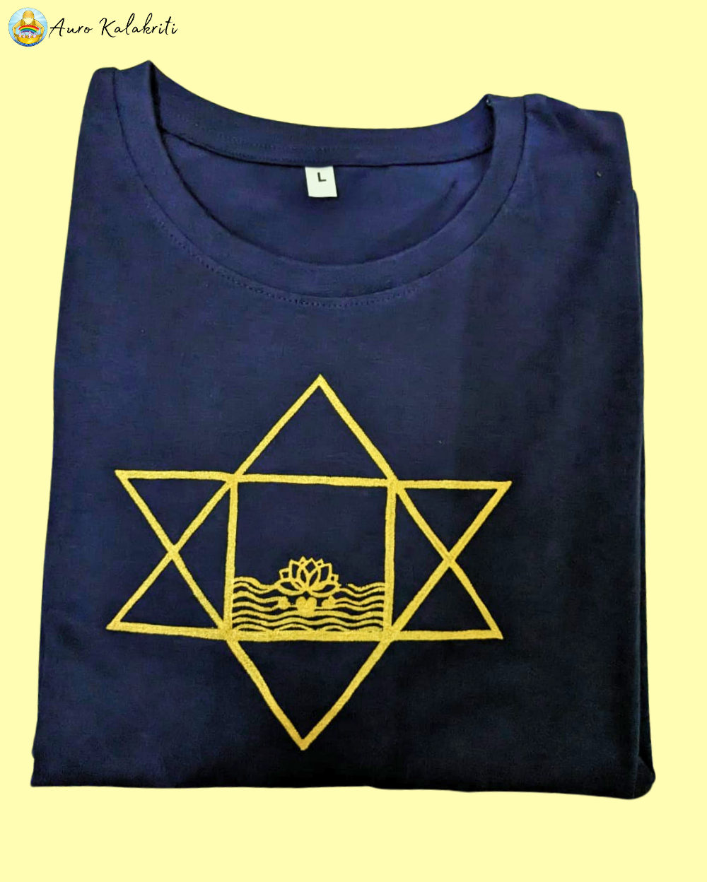 Golden Sri Aurobindo's Symbol Lining - Auro Kalakriti