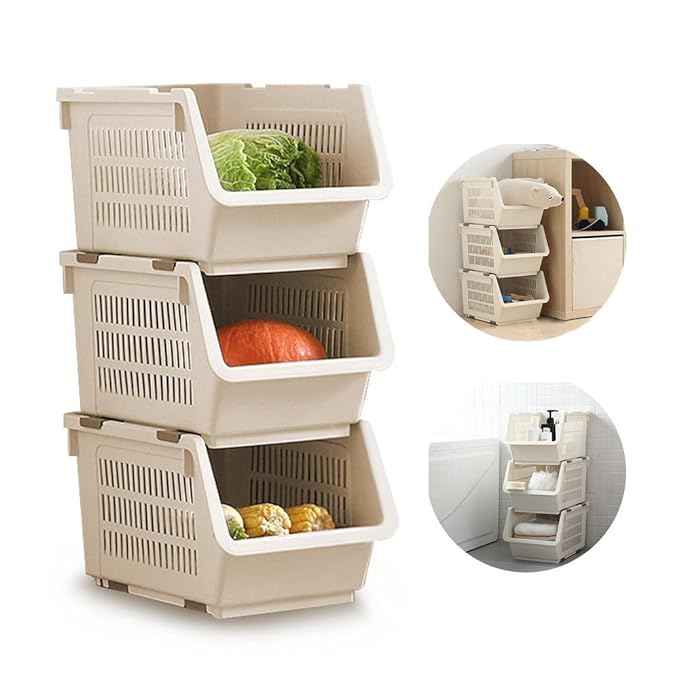 Plastic Stackable Storage Bins for Pantry - Stackable Bins For ...