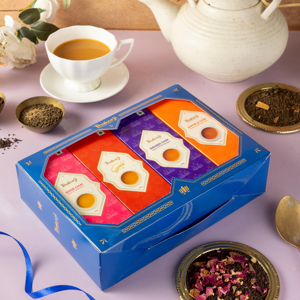 Variety Pack of Pahadi Chai, Masala Chai, Rose Chai, Thakorji Gold Tea ...