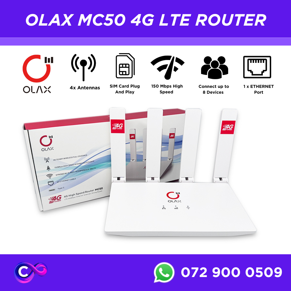OLAX MC50 4G LTE CPE Router – Smart Home High-Speed Internet Router with External Antennas ...