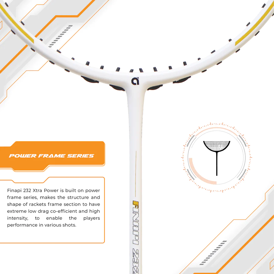 Apacs Finapi 232 Xtra Power Badminton Racquet - (White) - Warrior ...