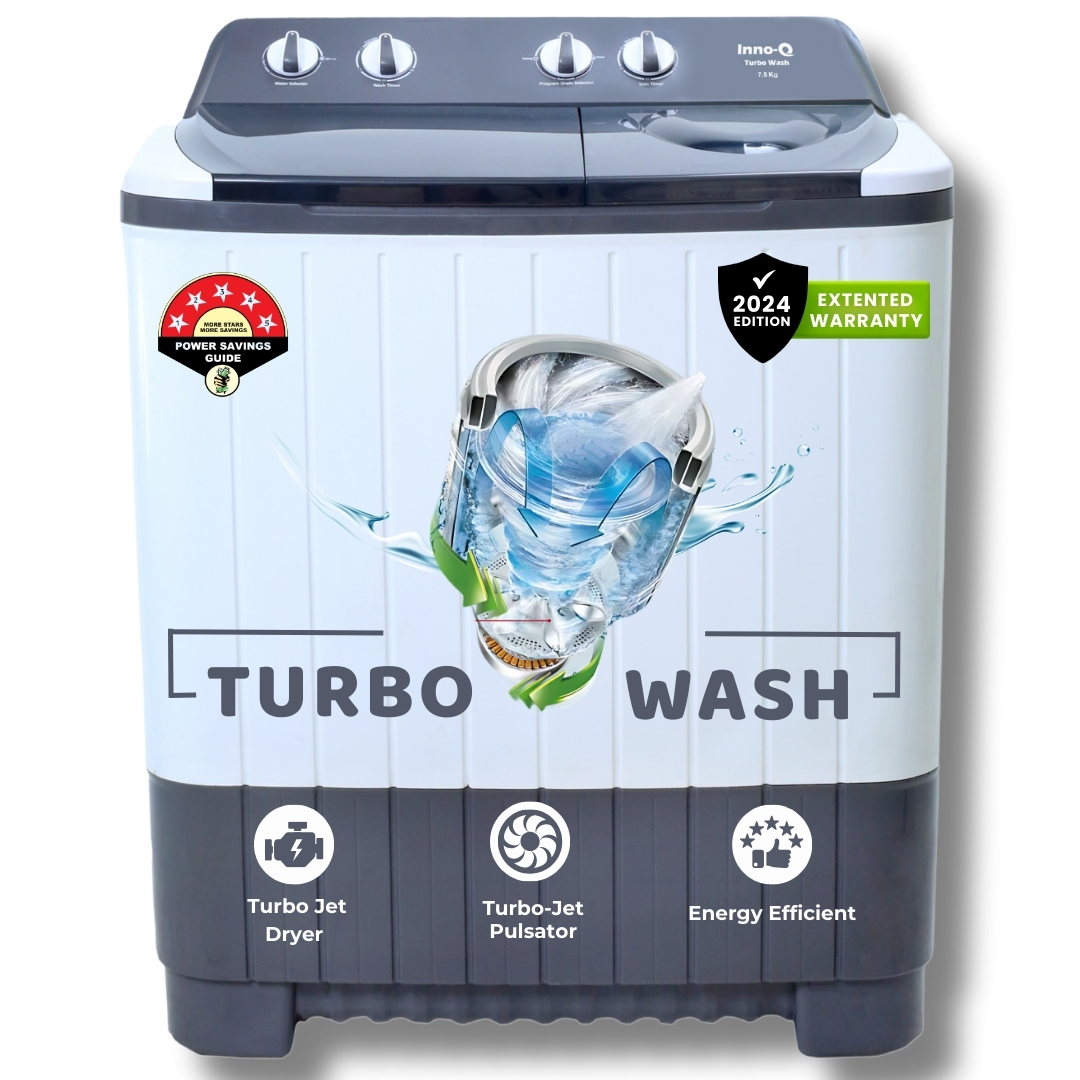 InnoQ 7.5 Kg Tubo Wash Technology with Jet Dryer Semi Automatic Top ...