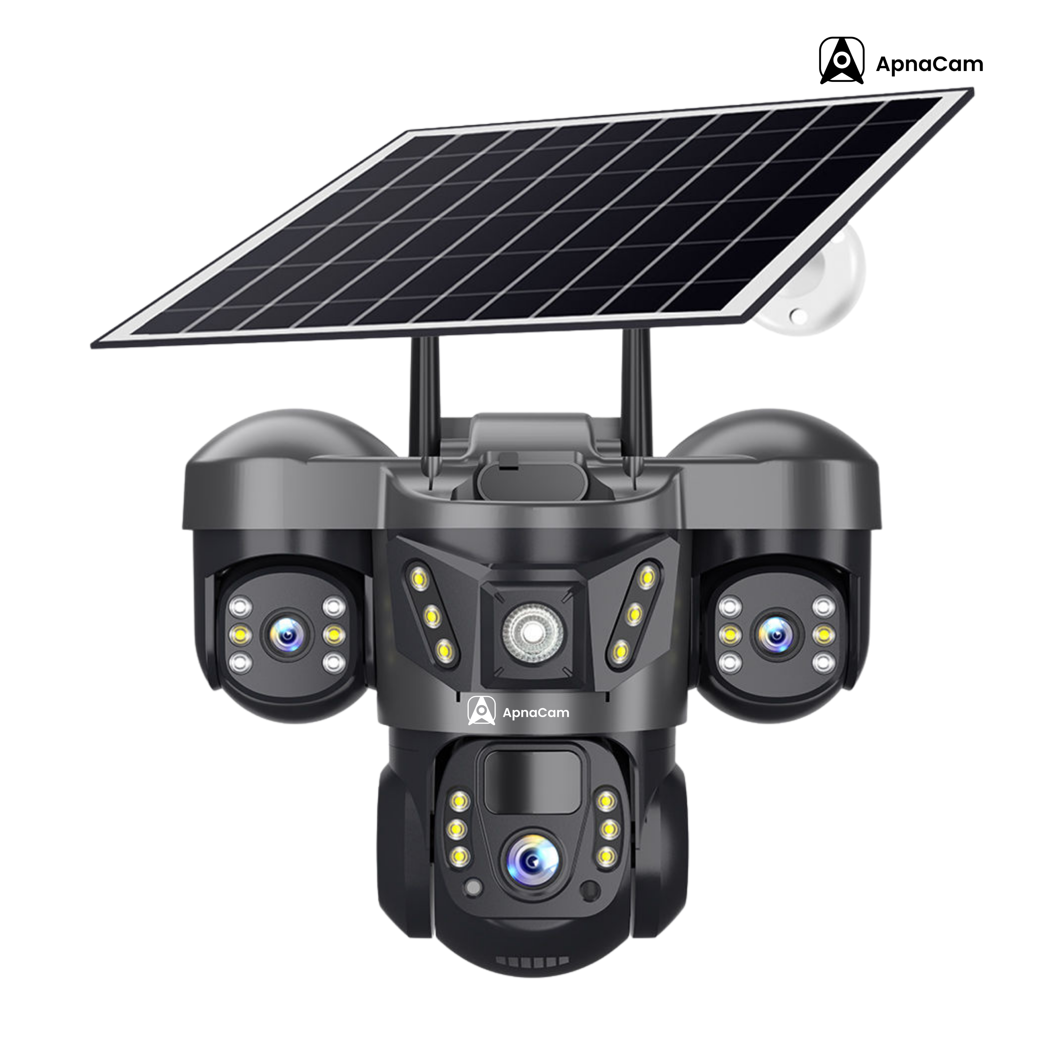 ApnaCam BatMan Triple Lens Solar Powered 4G LTE Security Camera System ...