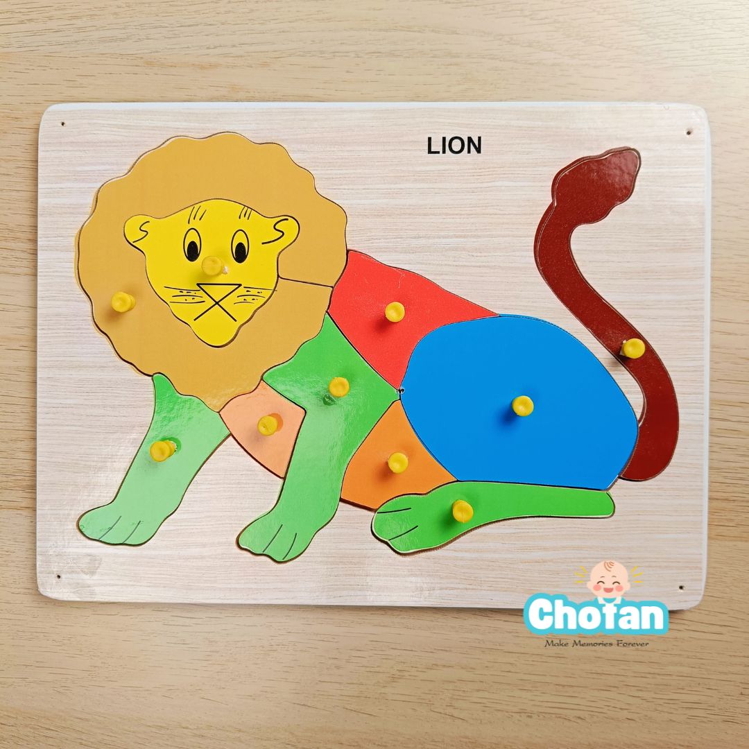 Wooden Lion Puzzle - Chotan.in (A Product of KickMark India)