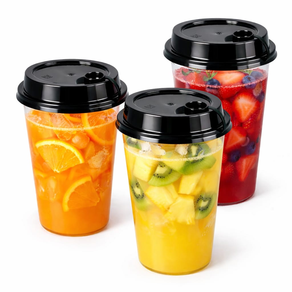 300ml Sipper Glass with Lid - Disposerve Packaging