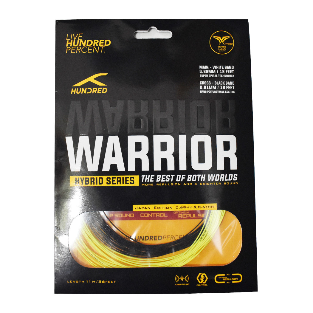 Hundred Hybrid Warrior Badminton String - (Assorted) - Warrior Sports (India)