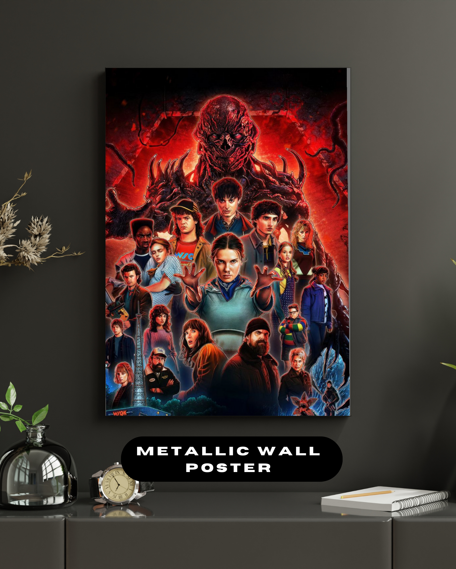STRANGER THINGS METAL PLATE POSTER A4 SIZE ALLUMINIUM 0.5mm - PRINT 'O ...
