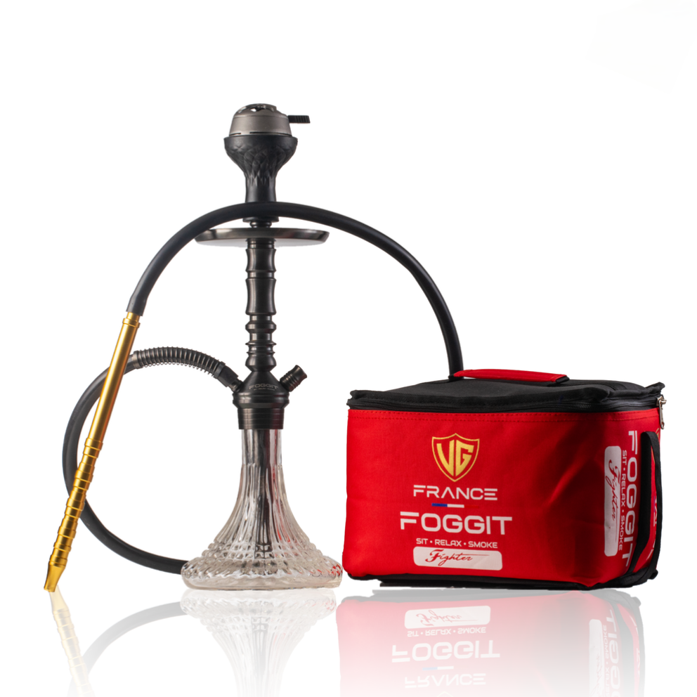 VG Fighter Joe R2 Hookah With Bag - Black Stem / Transparent line Base ...