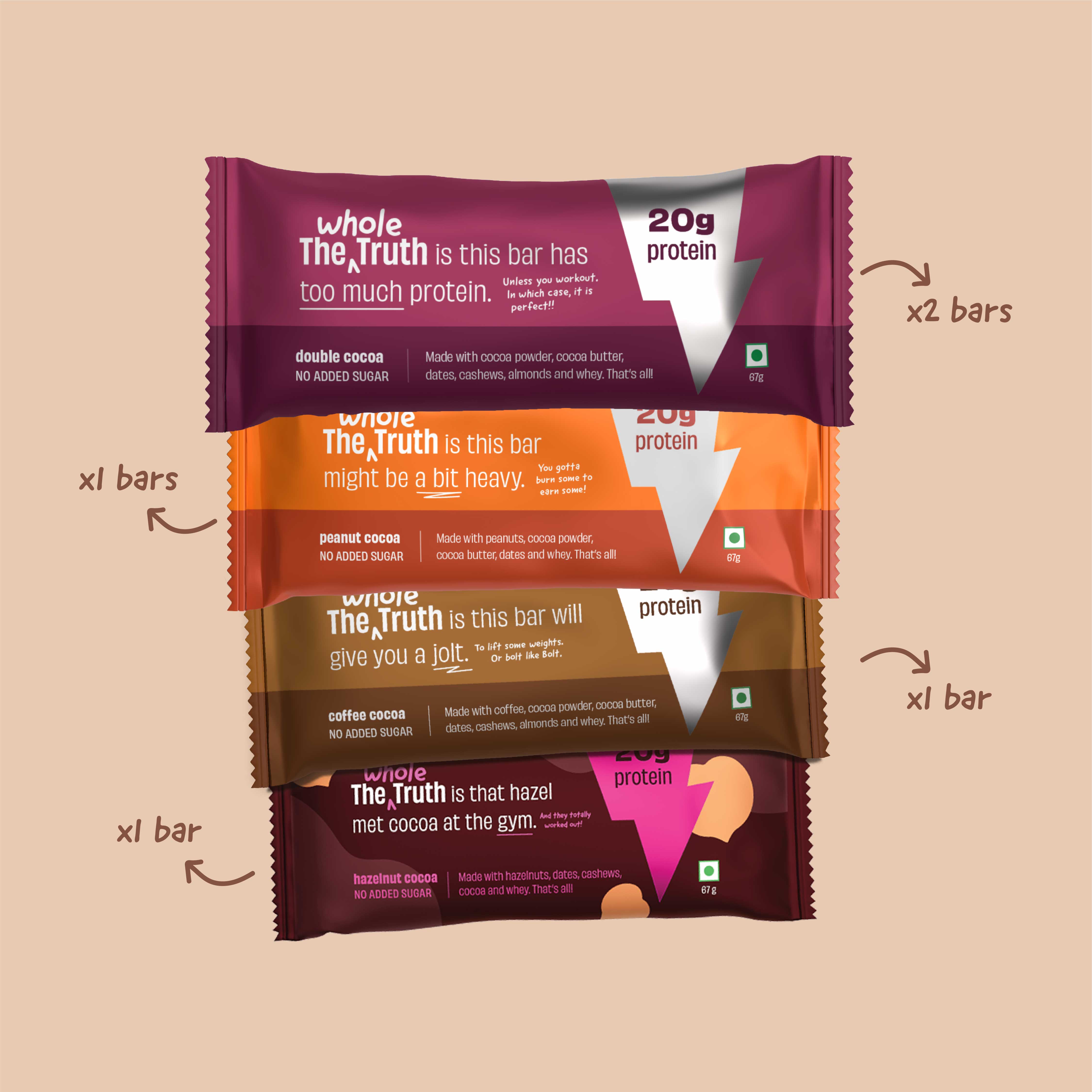 All in One - Protein Bars Pro - Box of 5 - The Whole Truth Foods