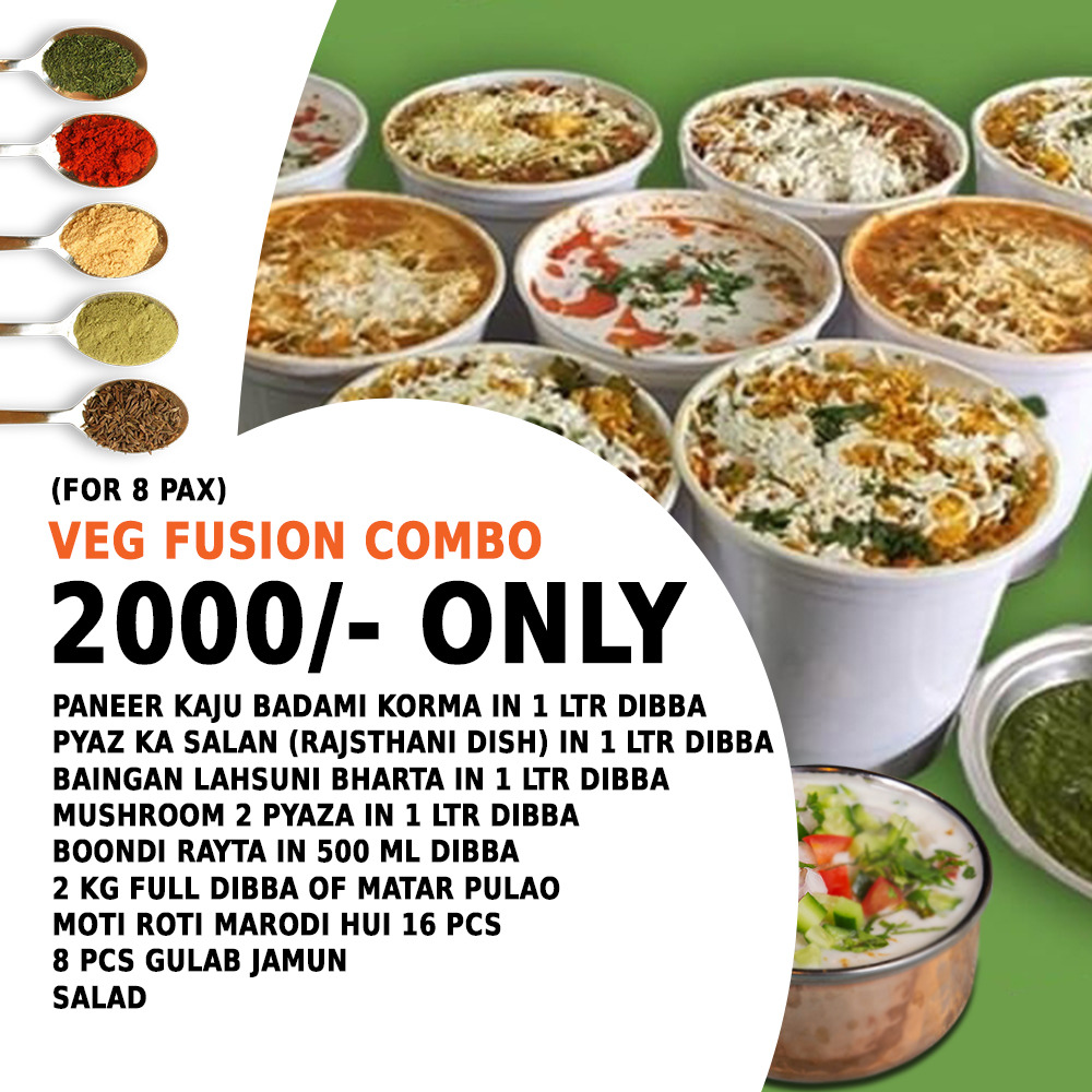Veg Fusion Combo for 8 - TIFFRENT ByKilo