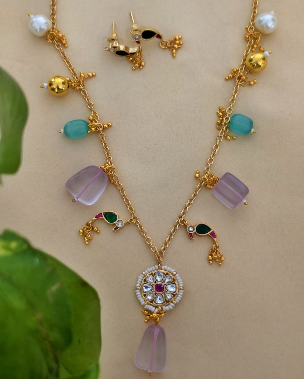 Tanmayi Golden Necklace - Naira Collections