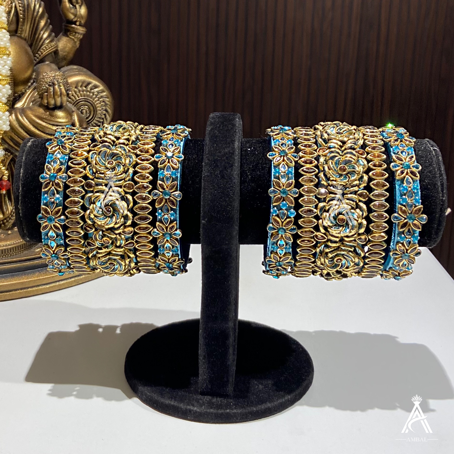 Rose with Floral Designed Bridal Silkthread Bangle - RS0051 ( Double ...