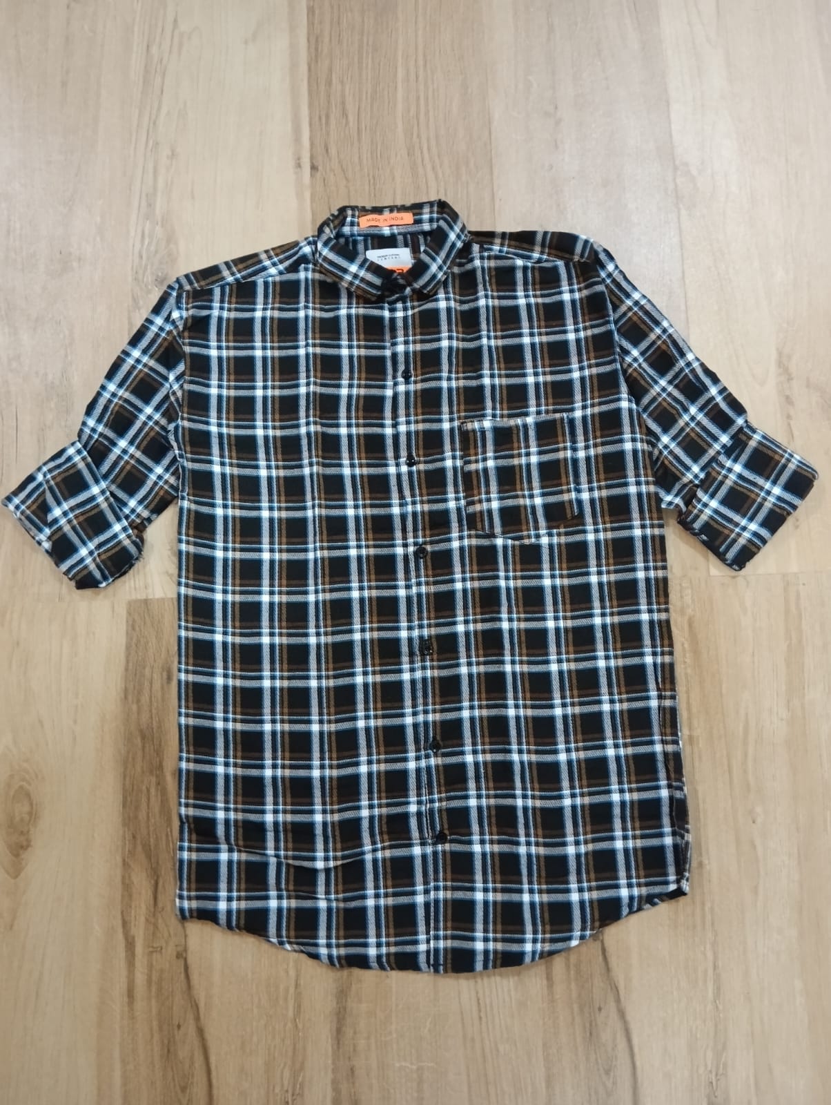 Gray Cotton Checked Shirt