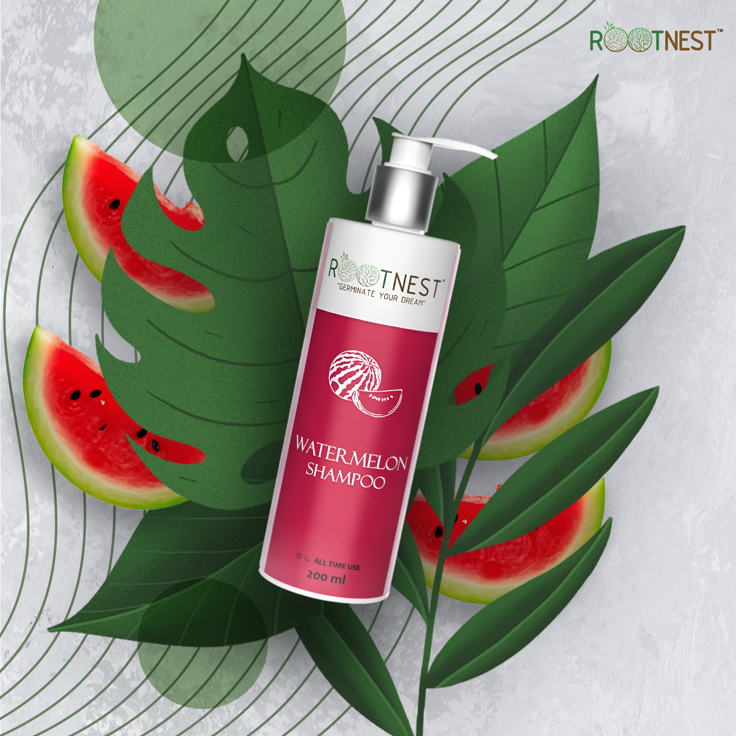 Watermelon Anti Dandruff Shampoo - Rootnest Natural