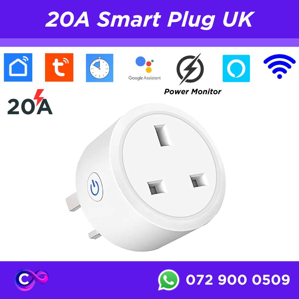 20A Tuya Smart WiFi Smart Plug with Power Monitoring and Timer Function ...