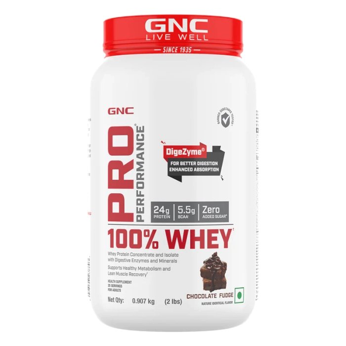 GNC Pro Performance 100% Whey Protein 2 lbs - Faster Recovery & Lean ...