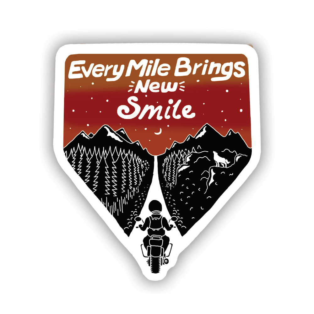 Every Mile Brings a Smile - Premium Quality Sticker