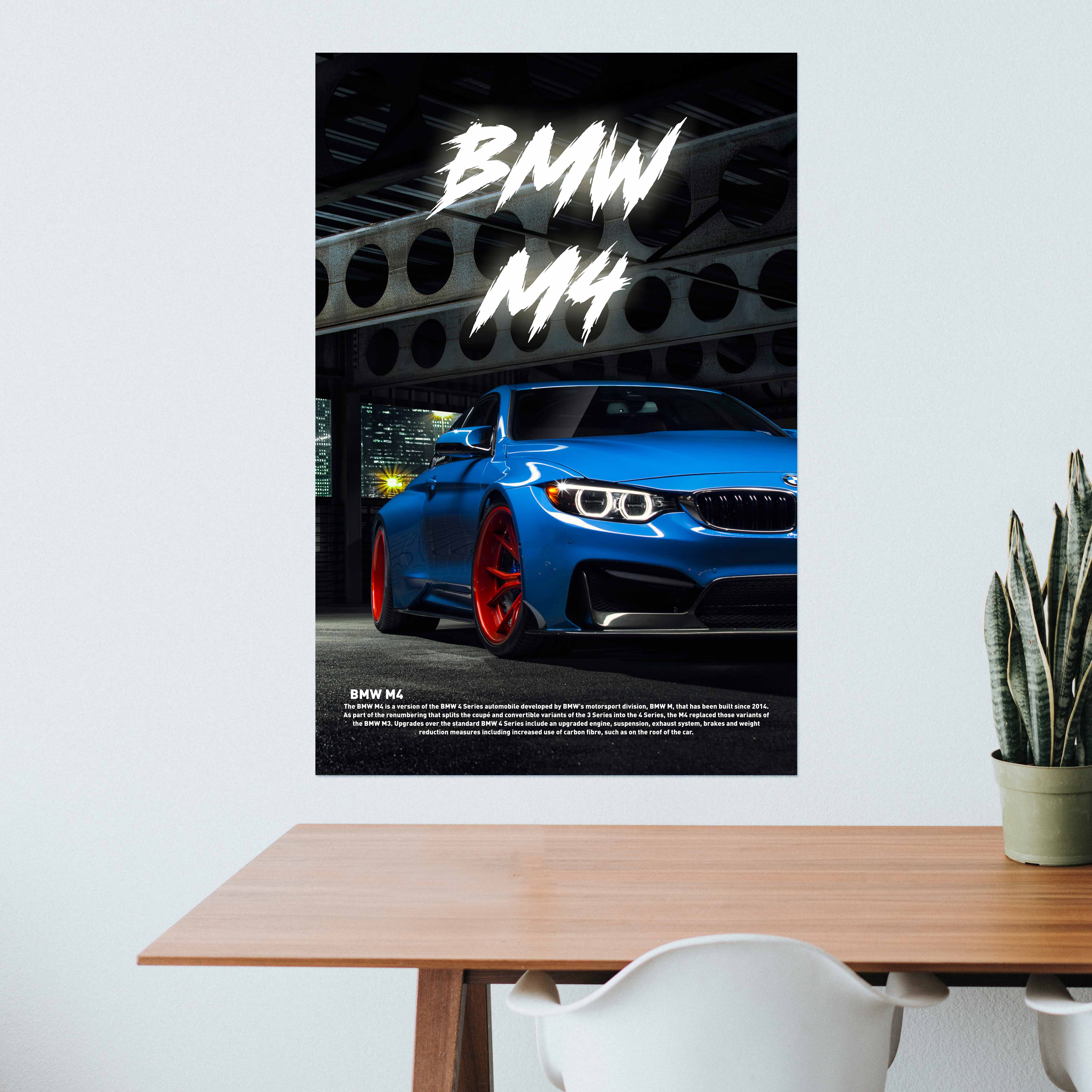 BMW M4 BLUE | CAR POSTERS - Poster World
