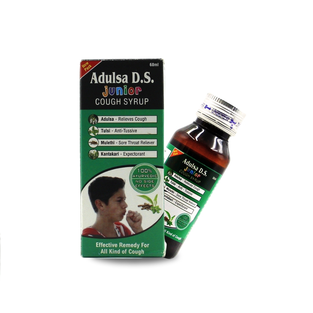 Dr. Veda's Adulsa D S Junior Cough Syrup - 60ml - Pack of 4 - PANASIA ...