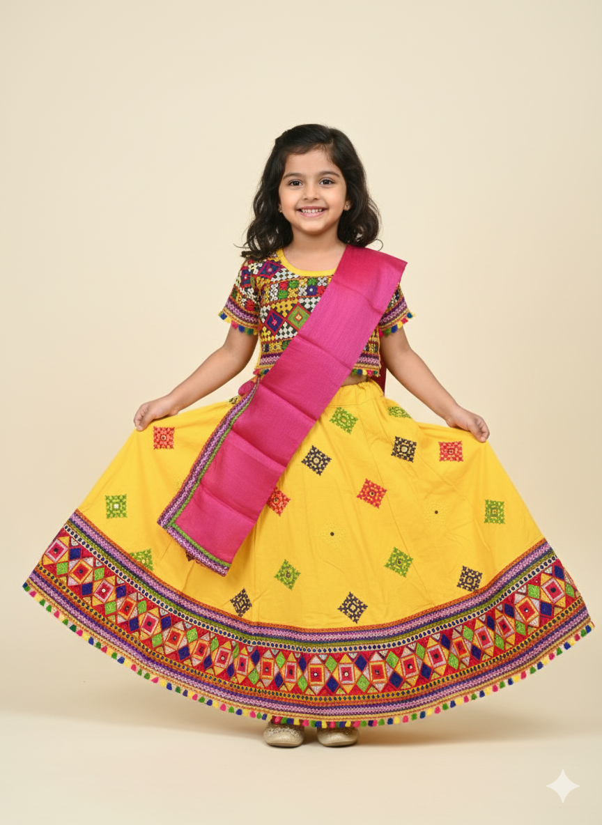 Navratri Wear Kids Lahenga Choli - Traditional & Stylish