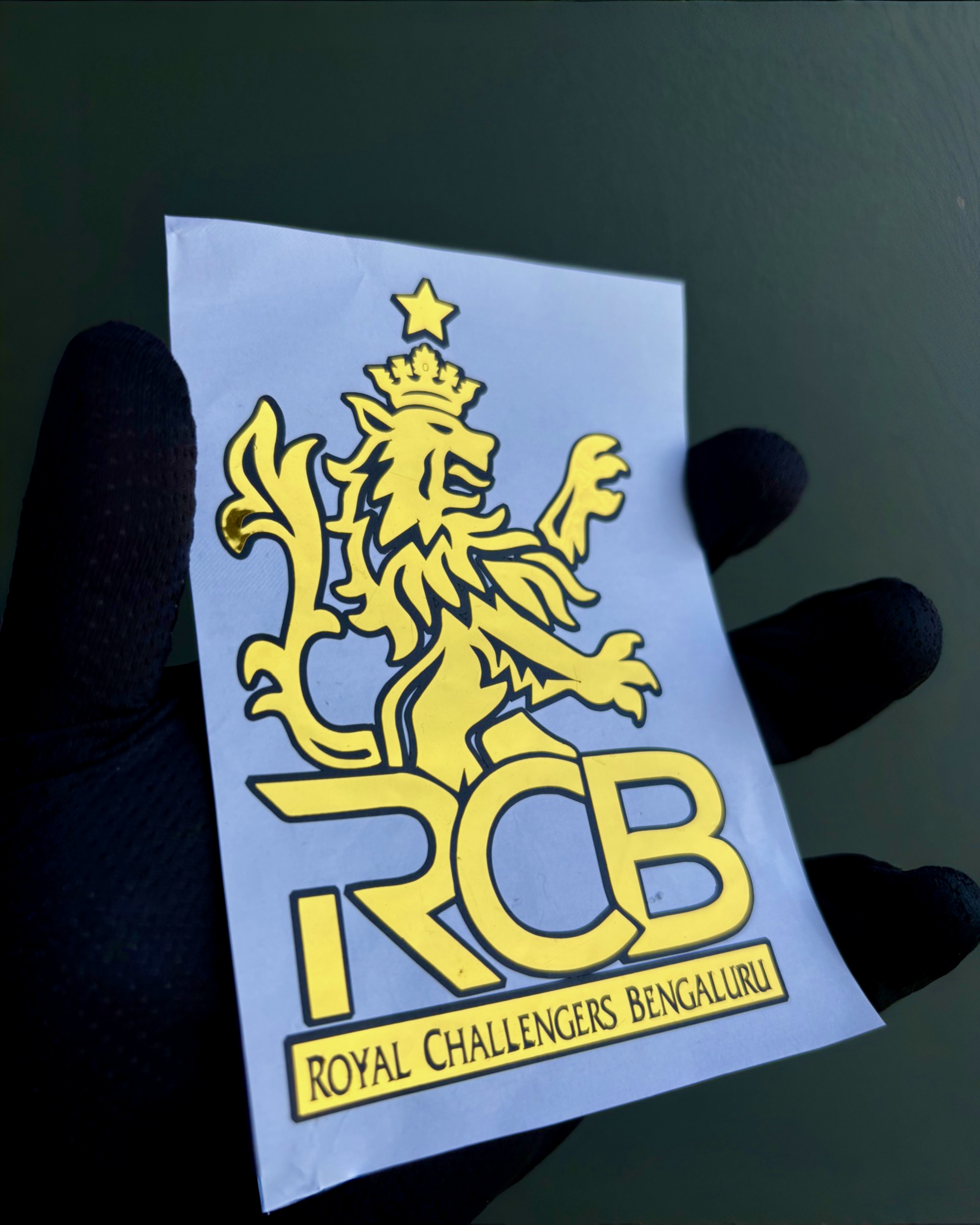 RCB Gold Logo Premium Sticker - JOVIKING STORE