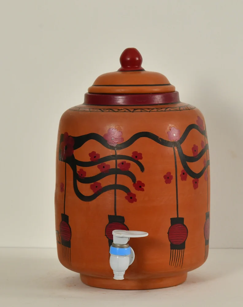 Clay Red Water Pot Lantern 5 Ltr - HeartFul Craft