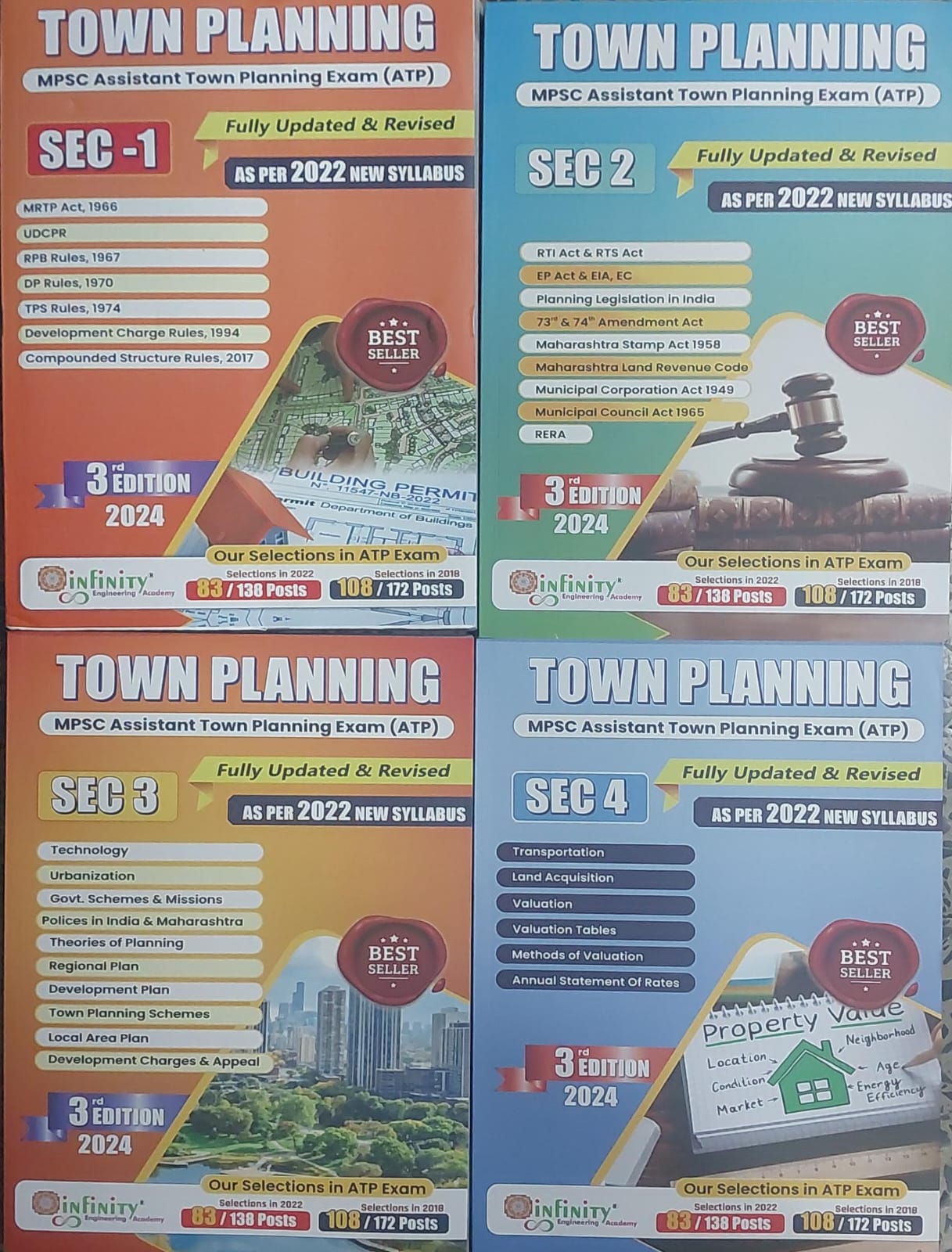 Town Planning (MPSC Assistant Town Planning Exam) ATP (Set of 4 Books), Infinity Engineering ...