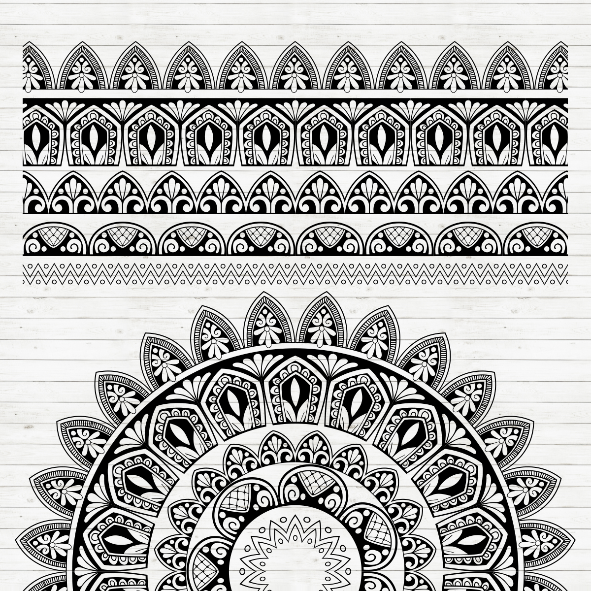 Mandala Pattern Brush Set 007 Adobe Illustrator Tool For Flourishing