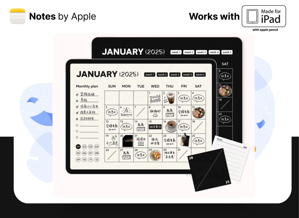 Optimized Work Planner for Apple Notes: Timelines
