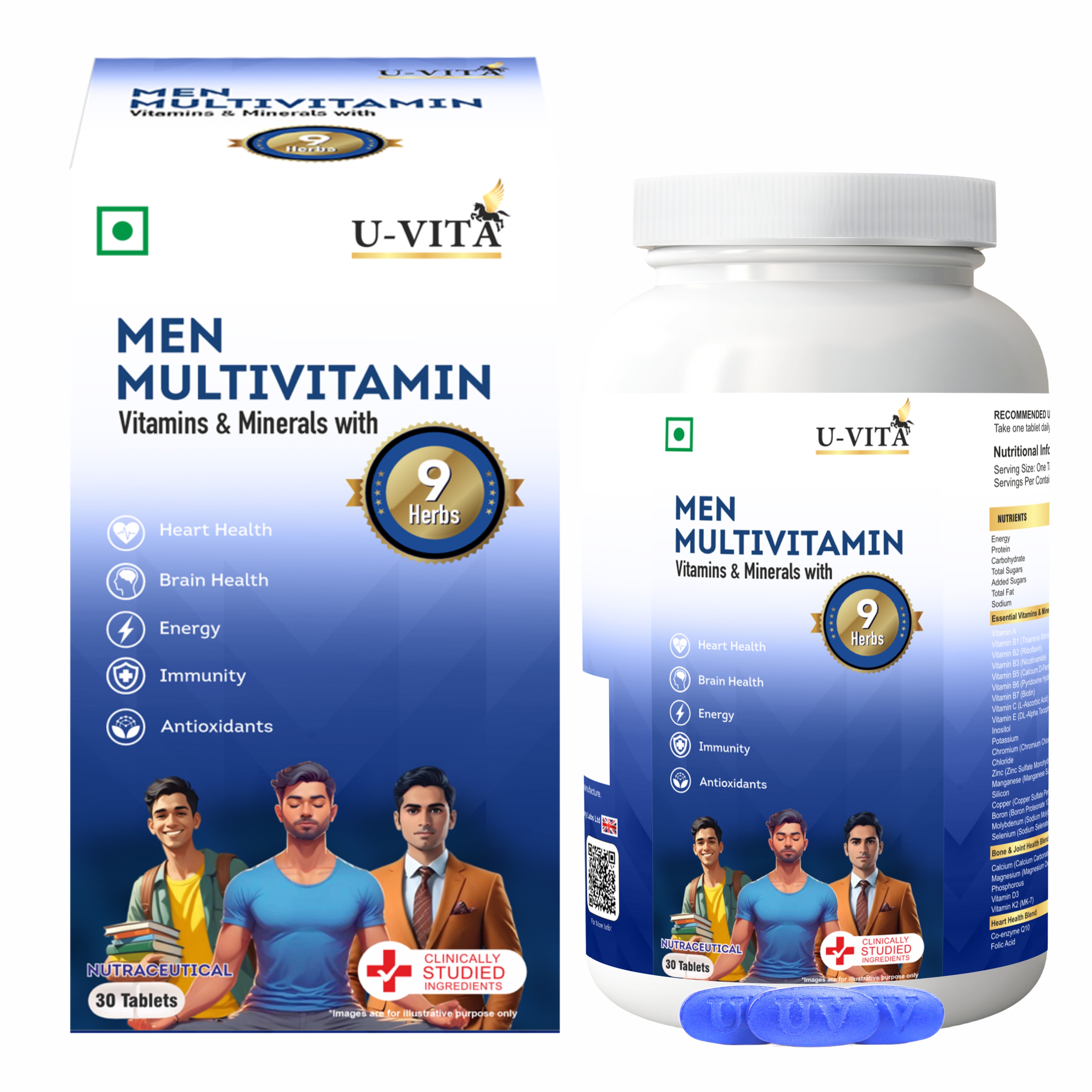 U-VITA Men's Multivitamin: Boost Energy, Immunity & Vitality