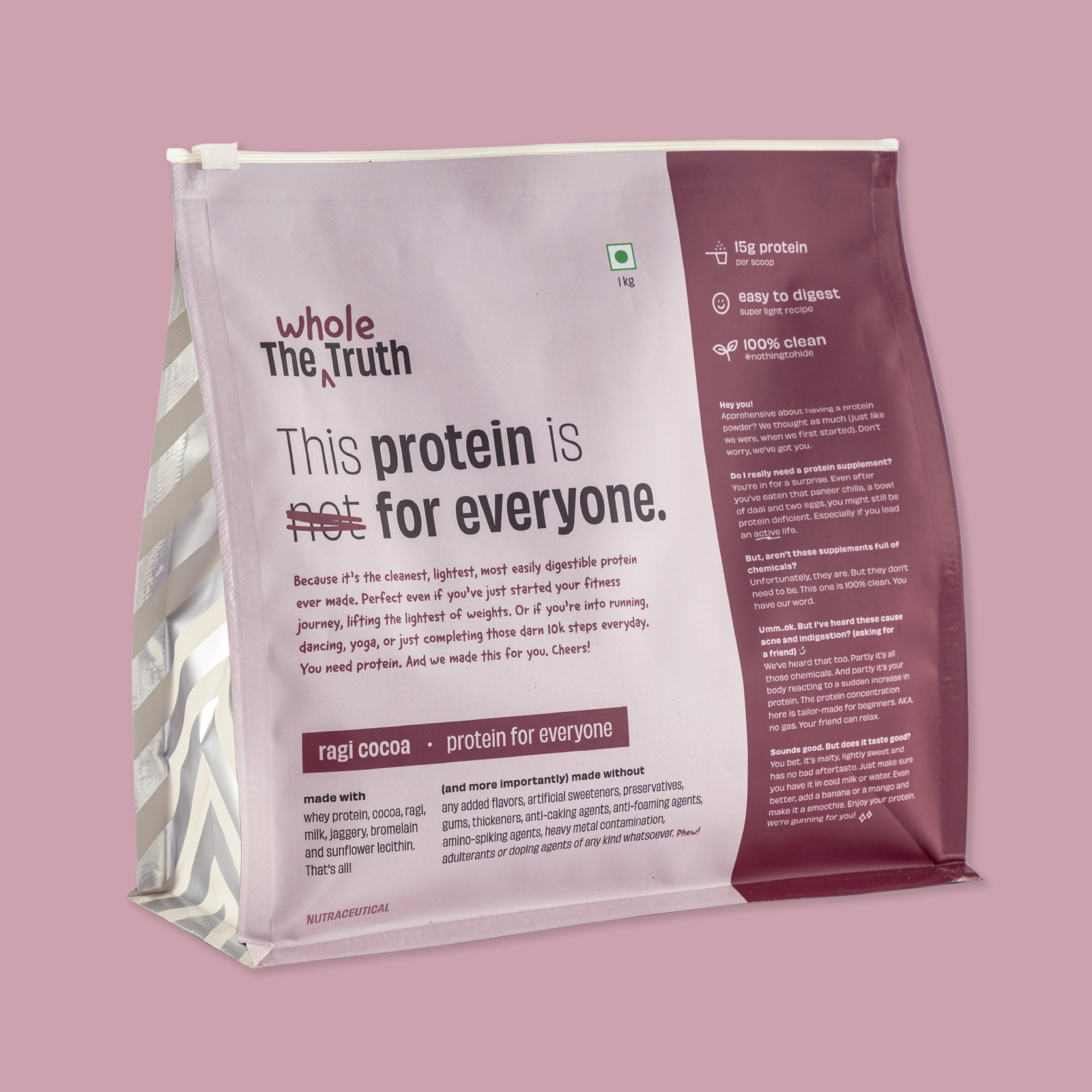 Ragi Cocoa 15 g Protein Powder - The Whole Truth Foods
