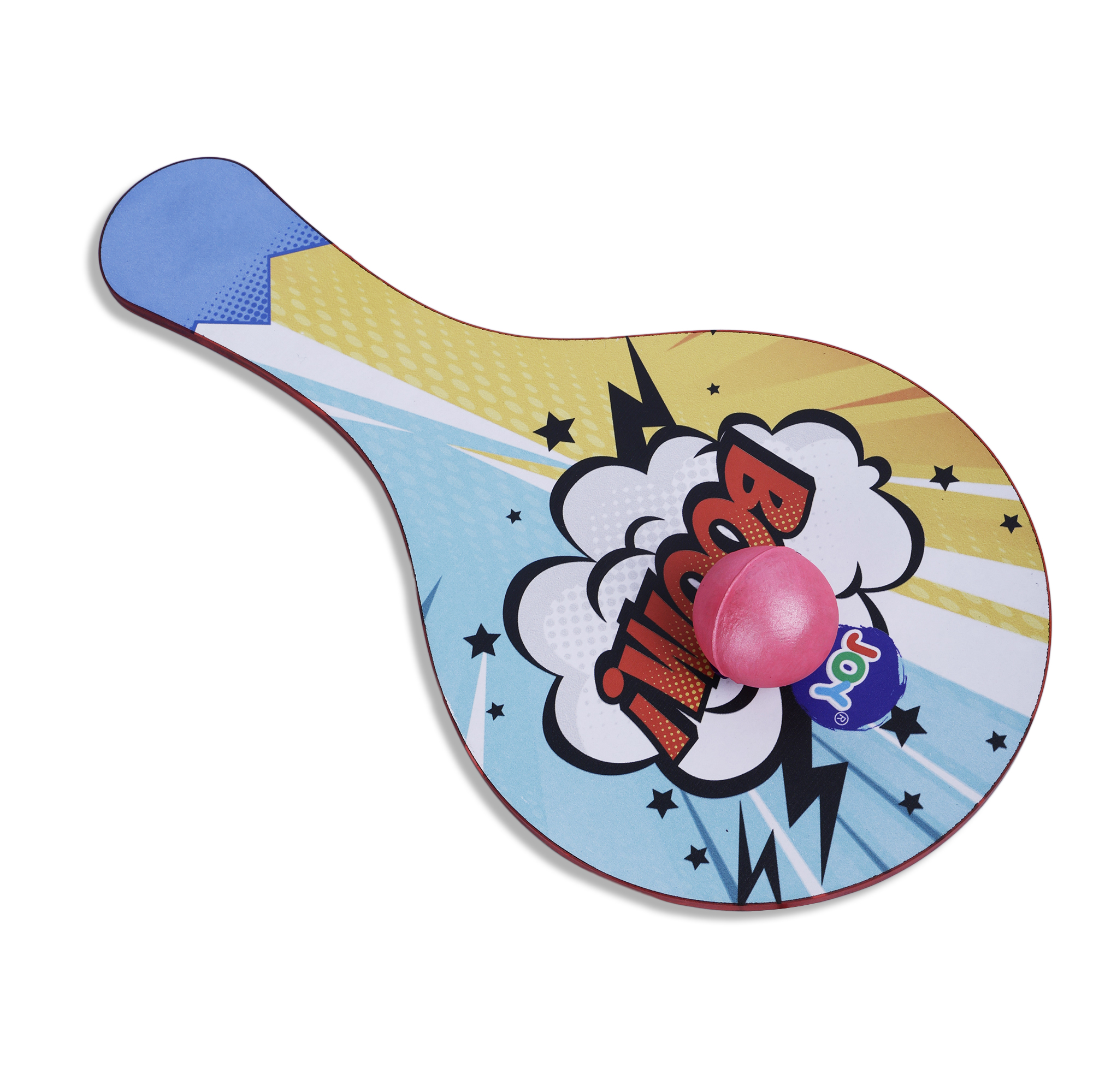 Joy Basix Wooden Paddle & Rubber Ball - Premium Quality