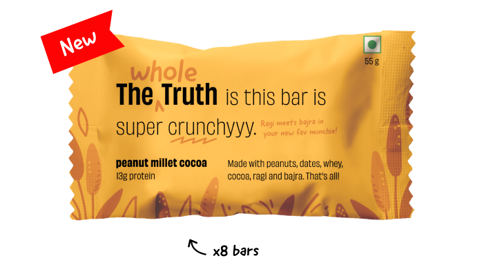 Peanut Millet Cocoa - Pack of 8 Millet Bars - The Whole Truth Foods