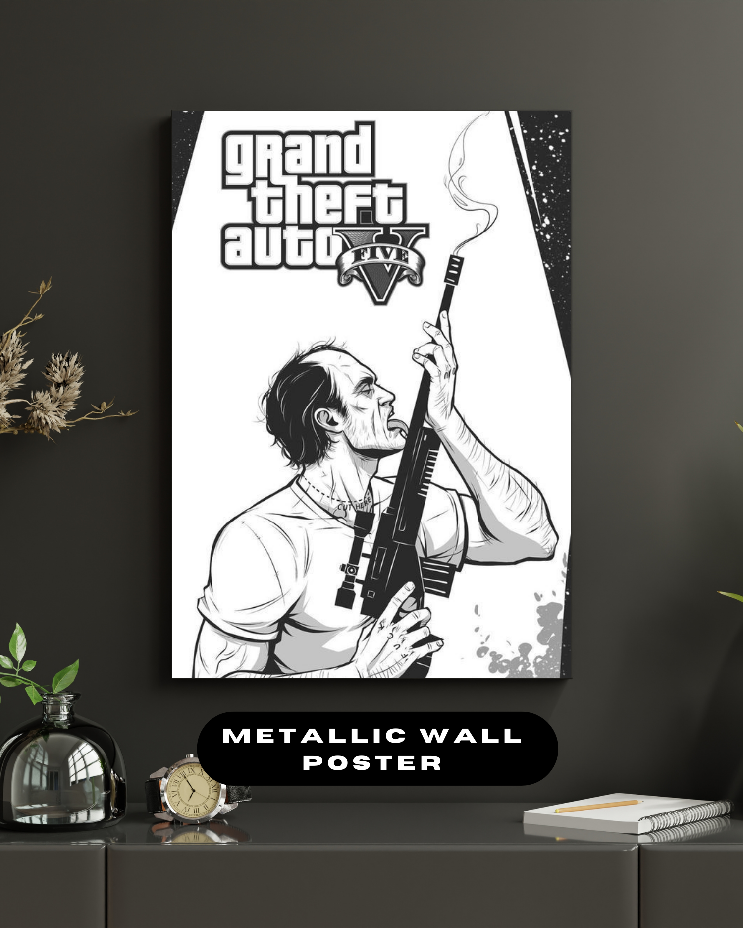 TREVOR GTA V METAL PLATE POSTER A4 SIZE ALLUMINIUM 0.5mm - PRINT 'O' FUSION