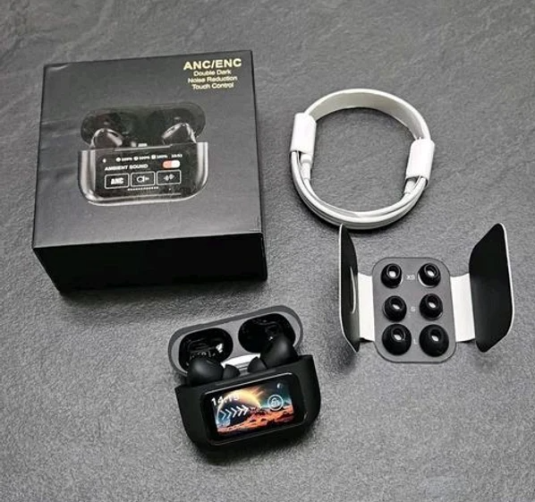 AIRPODS PRO 2 BLACK DISPLAY EARBUDS - SL SHOPPING