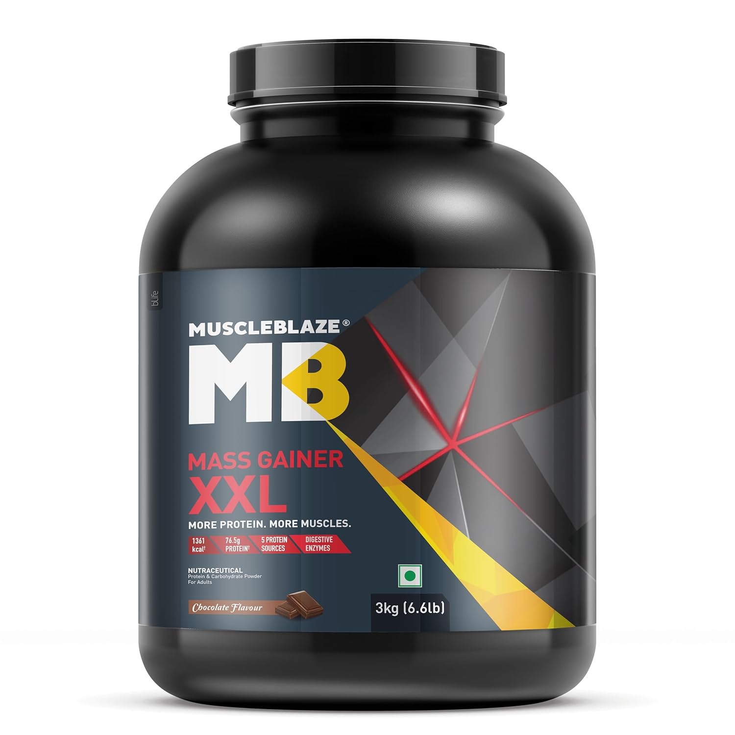 MuscleBlaze Super XXL Mass Gainer 3Kg 6.6lbs